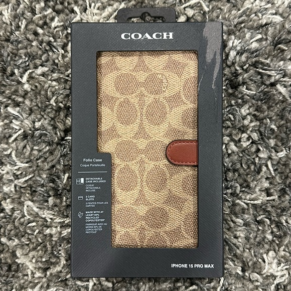 Coach | Cell Phones & Accessories | New Coach Folio Signature Tan Apple Iphone 5 Pro Max Case ...